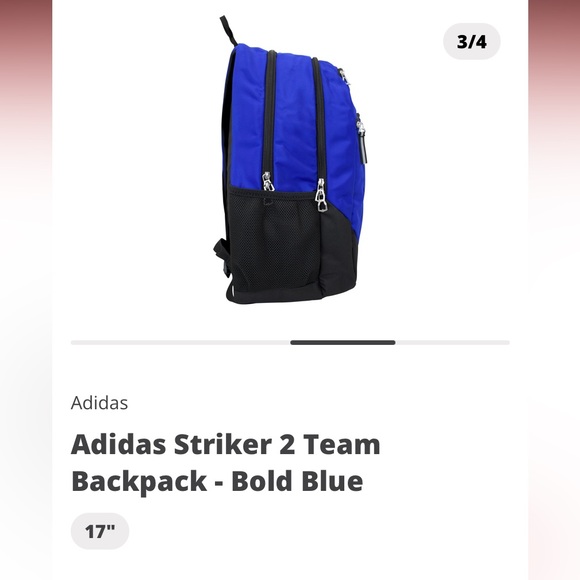 adidas | Other | Brand New With Tags Adidas Striker Ll Team Backpack Blue And Black | Poshmark